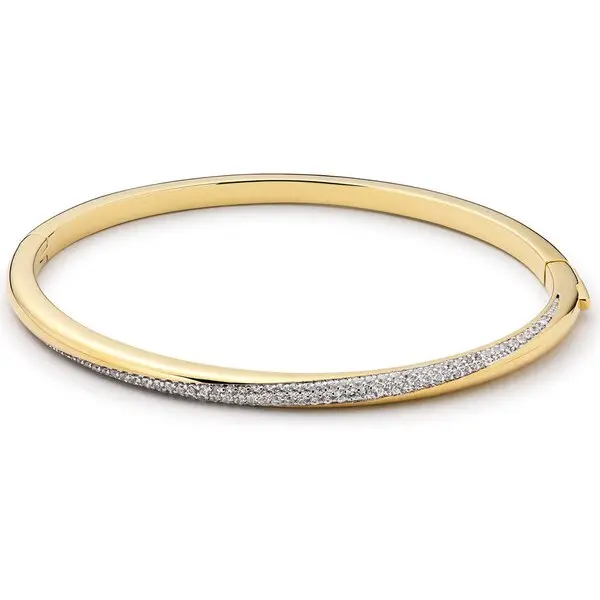 ANA LUISA Kira Pavé Bangle - Gold/clear
