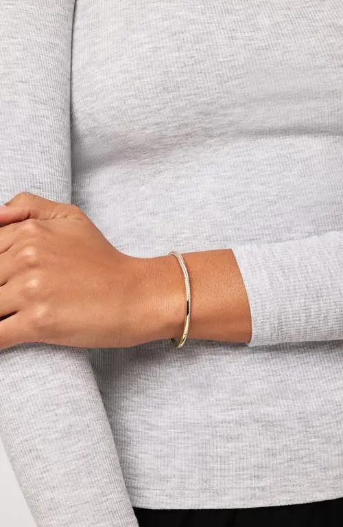 ANA LUISA Kira Pavé Bangle - Gold/clear