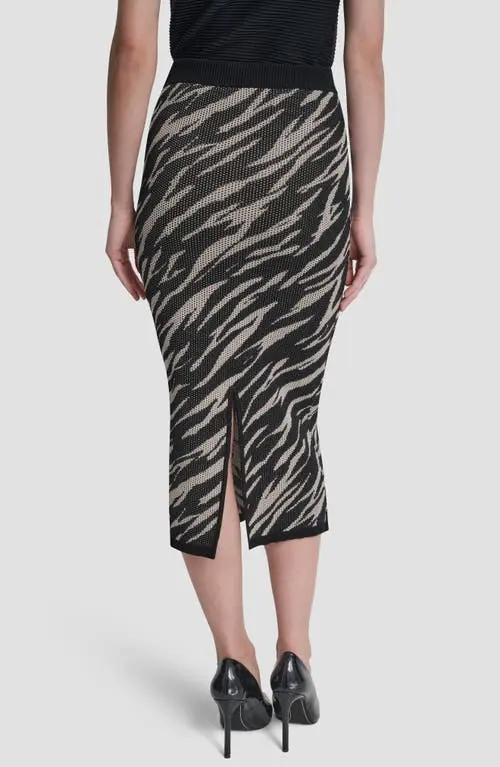 Dkny Jacquard Stitch Zebra Print Pencil Skirt
