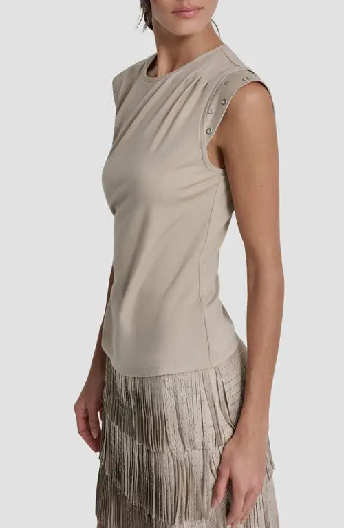 Dkny Grommet Trim Ponte Knit Top