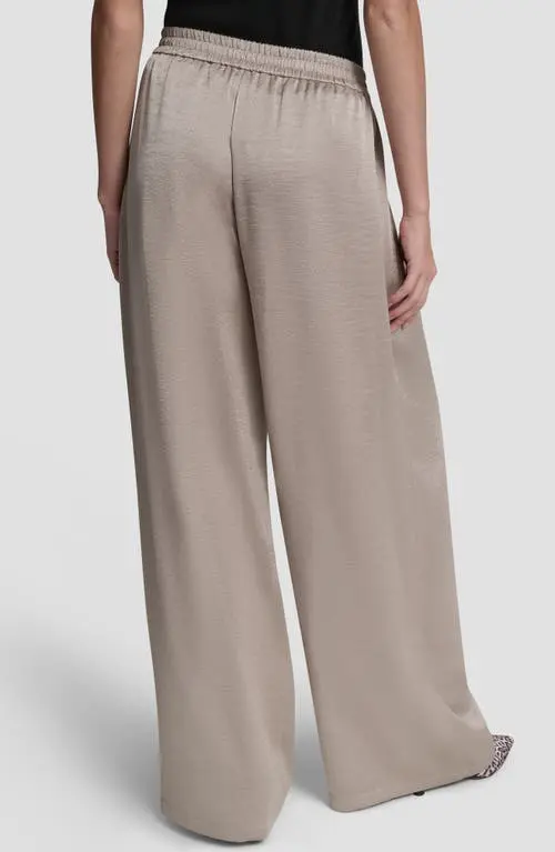 Dkny Pleated Wide-leg Satin Pants