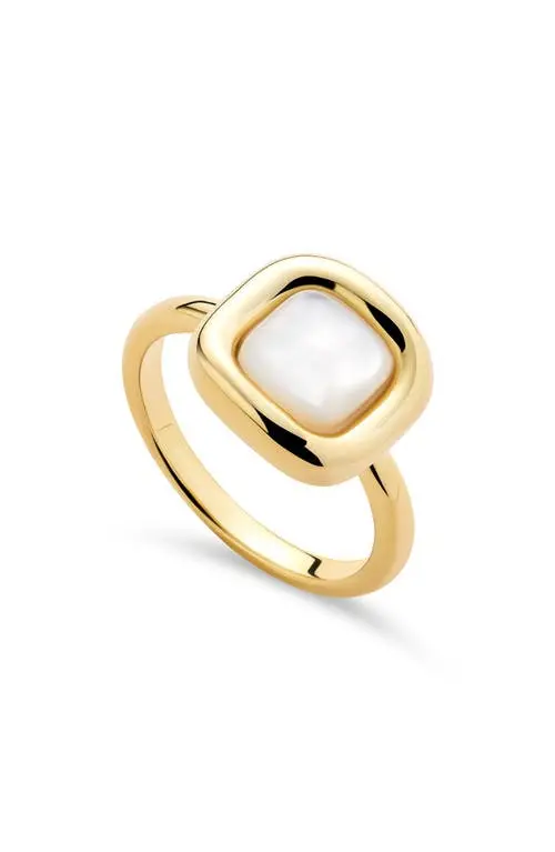ANA LUISA Clara Mother-of-pearl Statement Ring - Gold/white