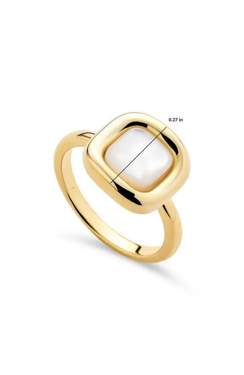 ANA LUISA Clara Mother-of-pearl Statement Ring - Gold/white