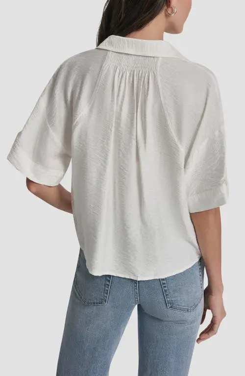 Dkny Short Sleeve Roll Tab Shirt - Ivory