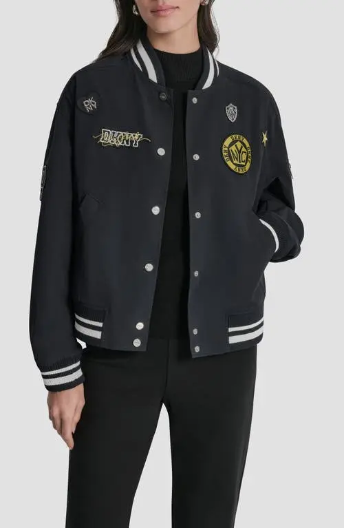 Dkny 1989 Pins & Patches Varsity Jacket - Navy