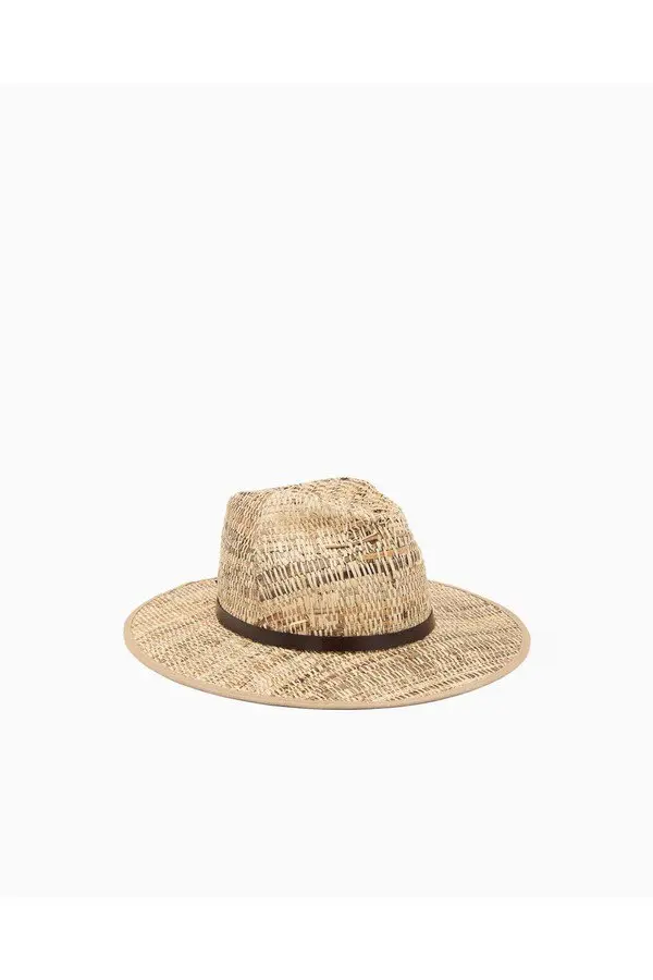 Emporio Armani Woven Raffia Hat - Natural