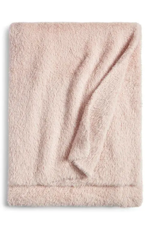 Nordstrom Nestle Faux Fur Throw Blanket - Pink Sepia