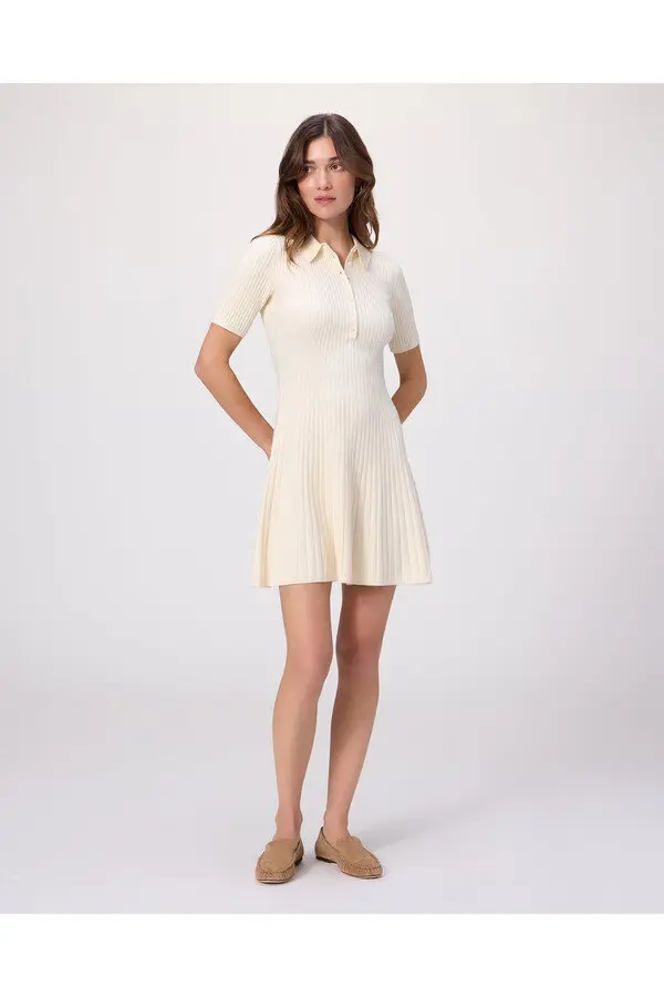 Paige Olie Dress - Neutral / White