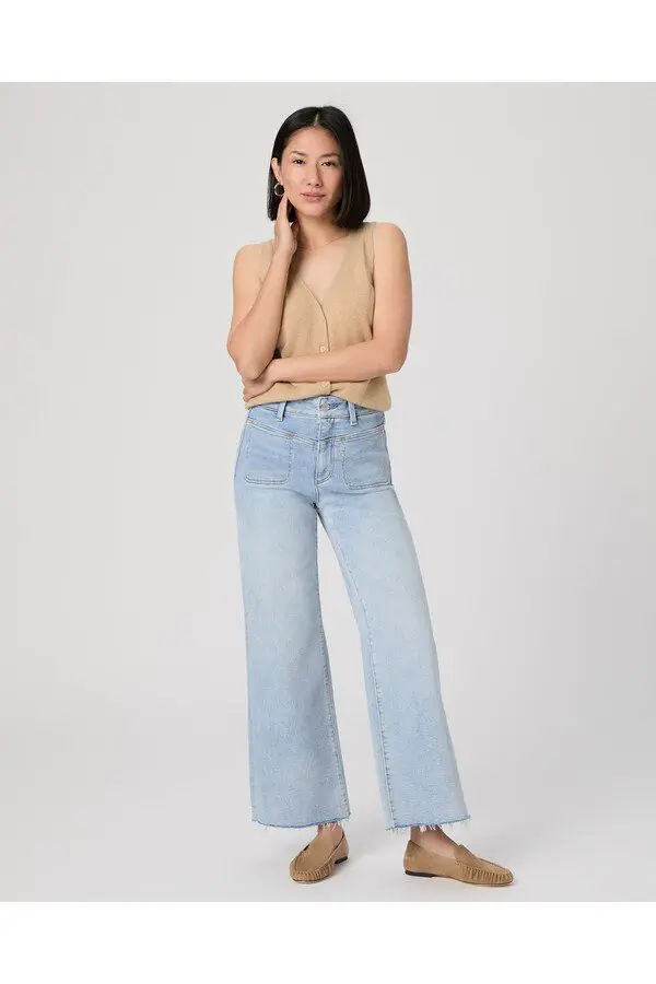 Paige Anessa Petite 29 Wide Leg Jean - Denim
