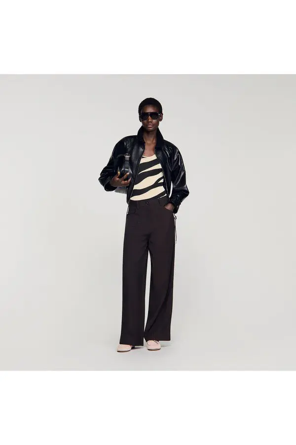 Sandro Striped Ribbed Cardigan - Stripe