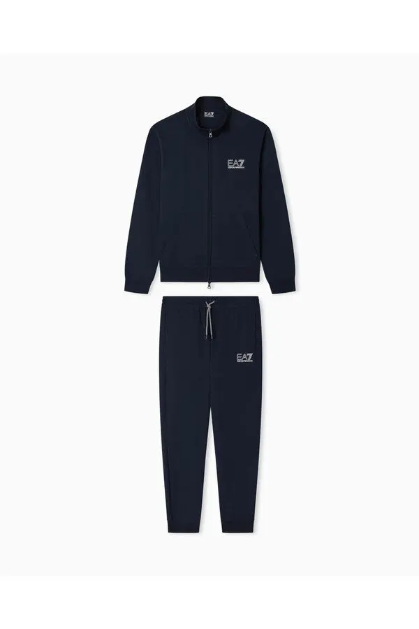 Emporio Armani Jersey Tracksuit With Logo Details - Navy