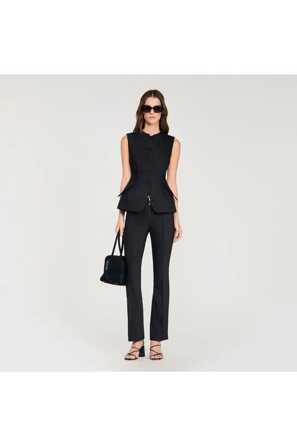 Sandro Peplum Vest - Black