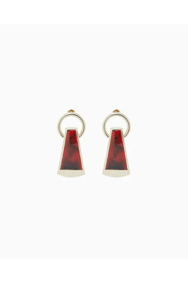 Giorgio Armani Metal And Resin Earrings - Red