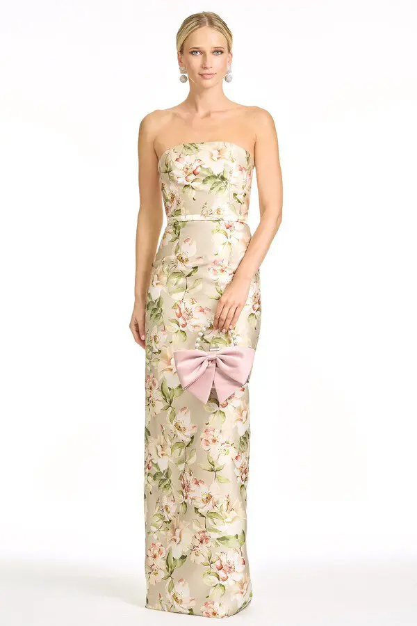 Sachin & Babi Sophia Gown Pewter Camellia - Lime
