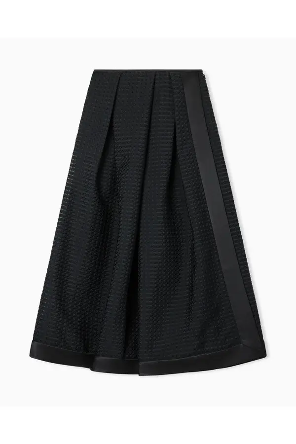 Emporio Armani 3d Vichy Jacquard Skirt - Black