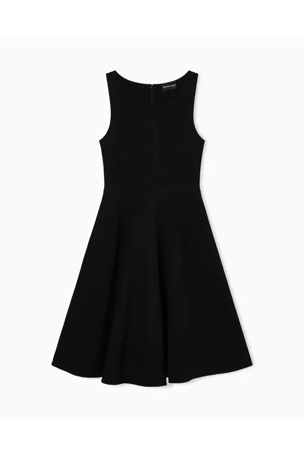 Emporio Armani Embossed Jersey Full Dress - Black