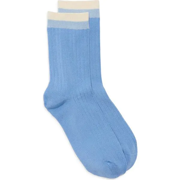 Nordstrom Tipped Wide Rib Dress Socks - Blue Cornflower