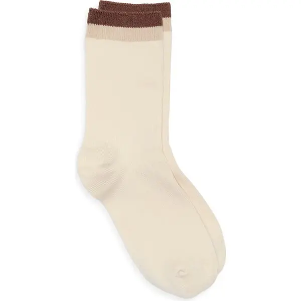 Nordstrom Tipped Wide Rib Dress Socks - Ivory Egret
