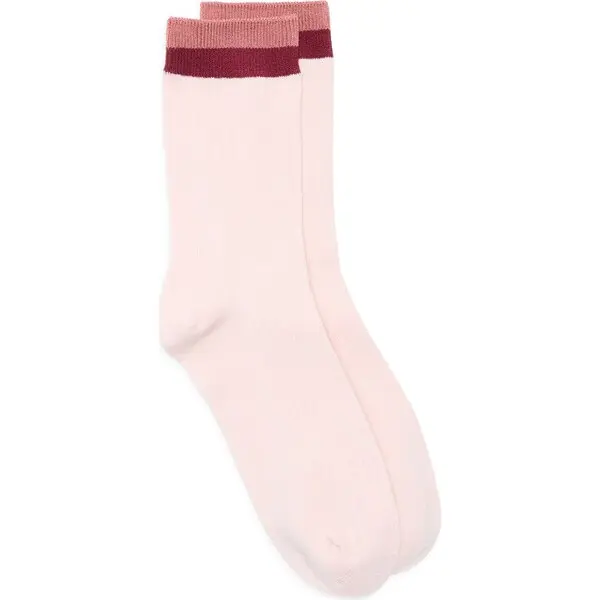 Nordstrom Tipped Wide Rib Dress Socks - Pink Primrose