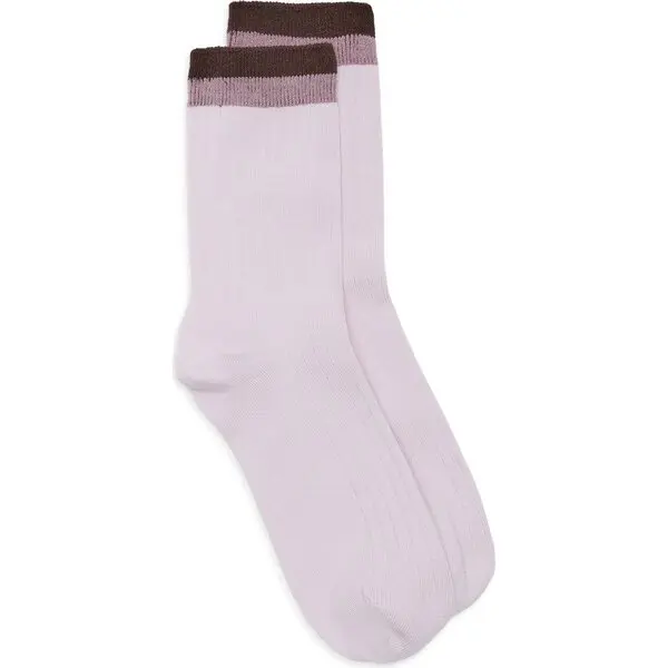 Nordstrom Tipped Wide Rib Dress Socks - Purple Moss