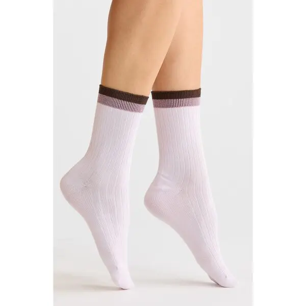 Nordstrom Tipped Wide Rib Dress Socks - Purple Moss