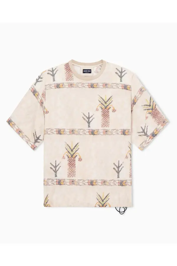 Giorgio Armani Printed Silk T-shirt - Natural