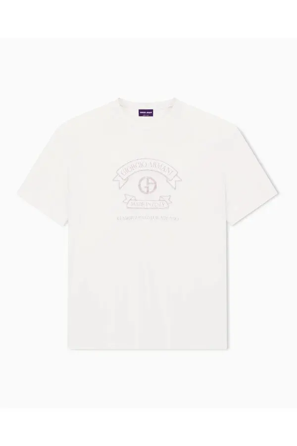 Giorgio Armani Jersey Crew-neck T-shirt With Logo - White