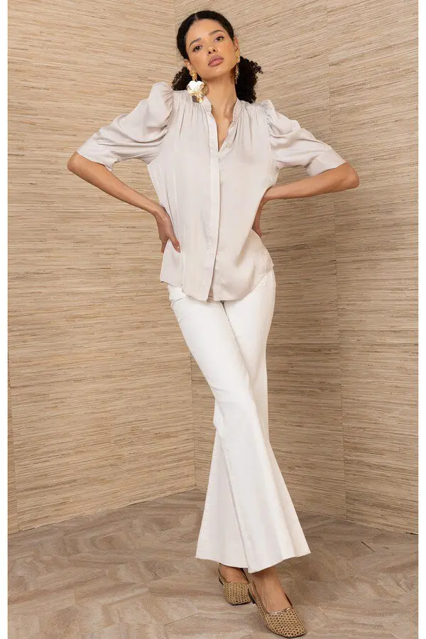 Hale Bob Fable Charmeuse Top - Neutral