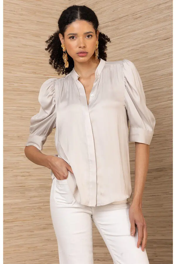 Hale Bob Fable Charmeuse Top - Neutral
