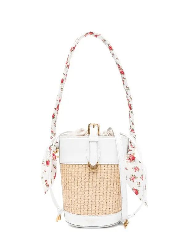Dolce & Gabbana Capri Raffia Bucket Bag - White