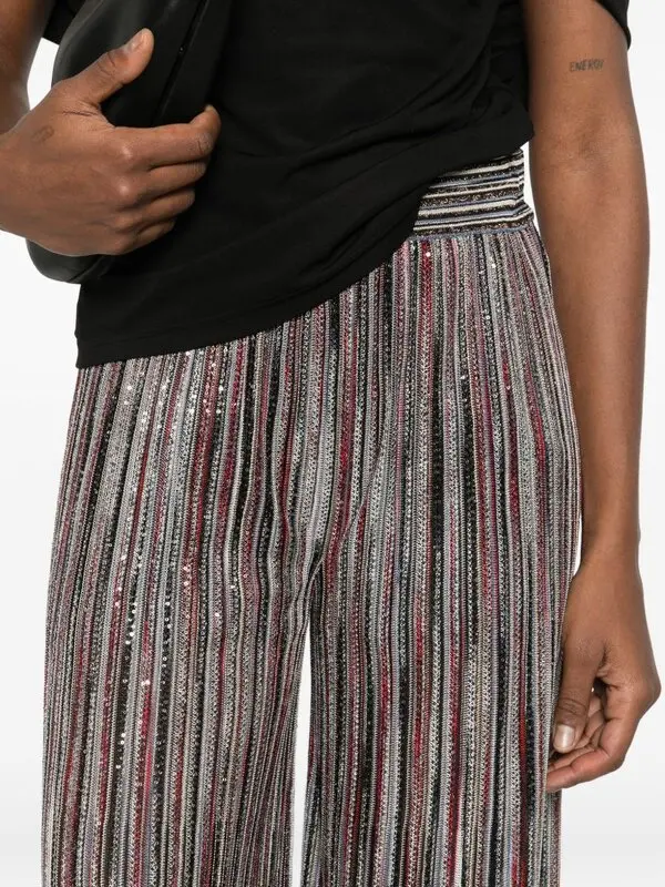 Missoni Striped Wide-leg Trousers - Brown
