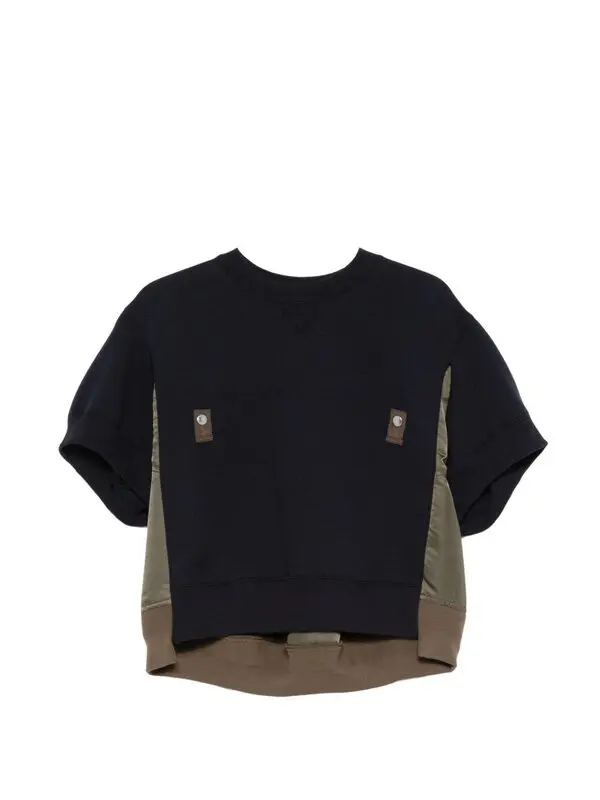 Sacai Cotton Blend Layered Sweater - Green