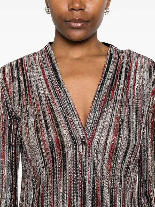 Missoni Striped Long Cardigan - Brown