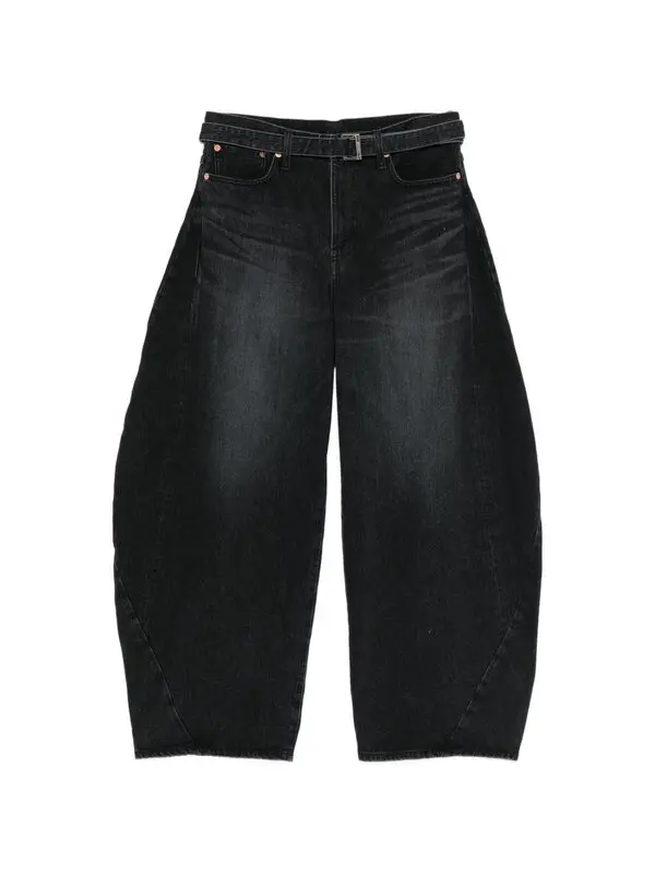 Sacai Wide-leg Denim Jeans - Black