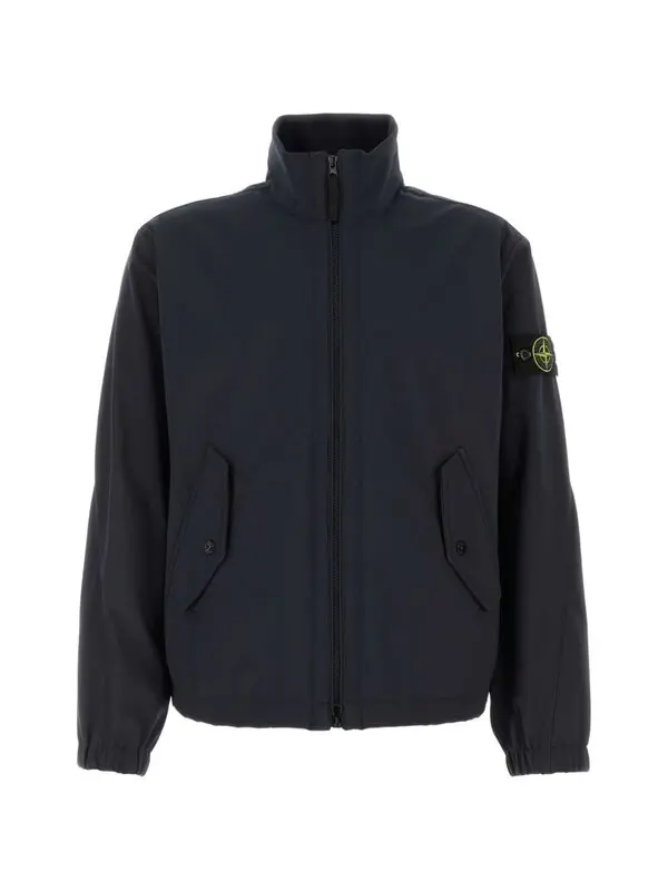 Stone Island Jacket With Logo - Blue