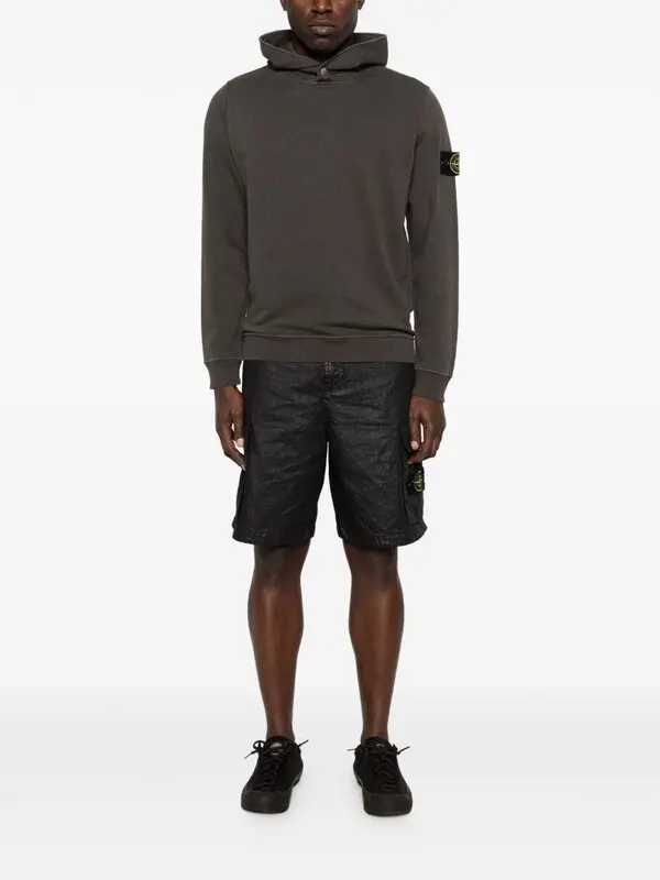 Stone Island Logo Cotton Hoodie - Green