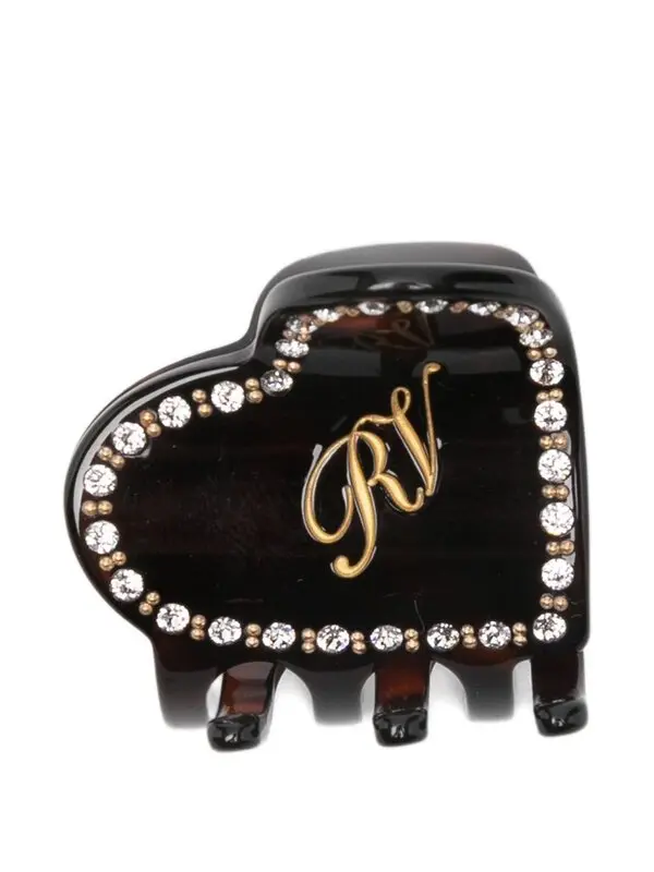 ROGER VIVIER Heart Hair Clip - Brown
