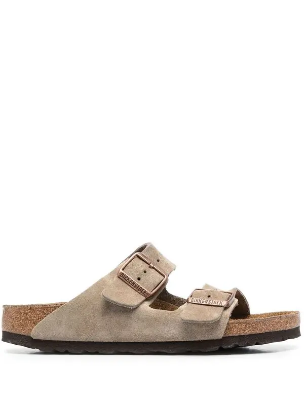BIRKENSTOCK Arizona Suede Leather Sandals - Grey