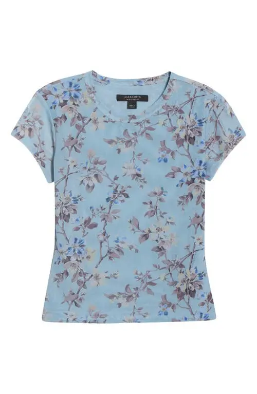 ALLSAINTS Ellie Floral Mesh T-shirt - Vine Lake Blue