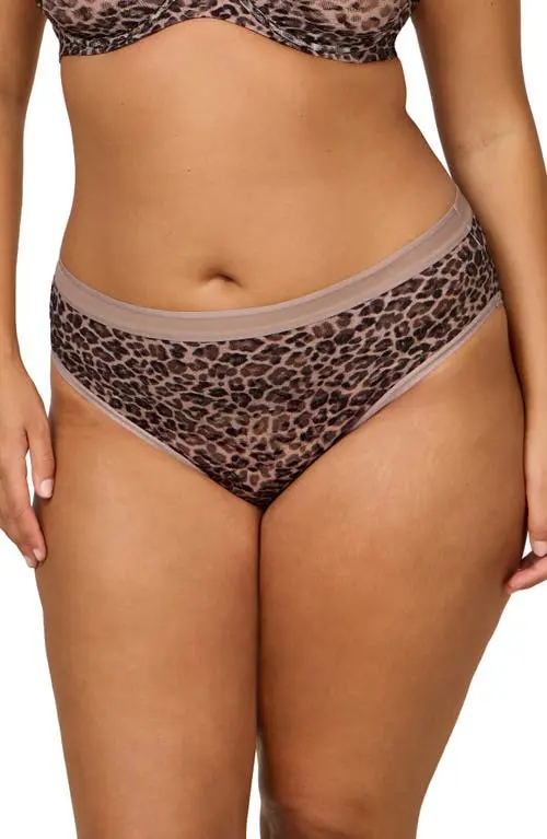 CURVY COUTURE No-show Lace High Cut Panties - Leopard Lush