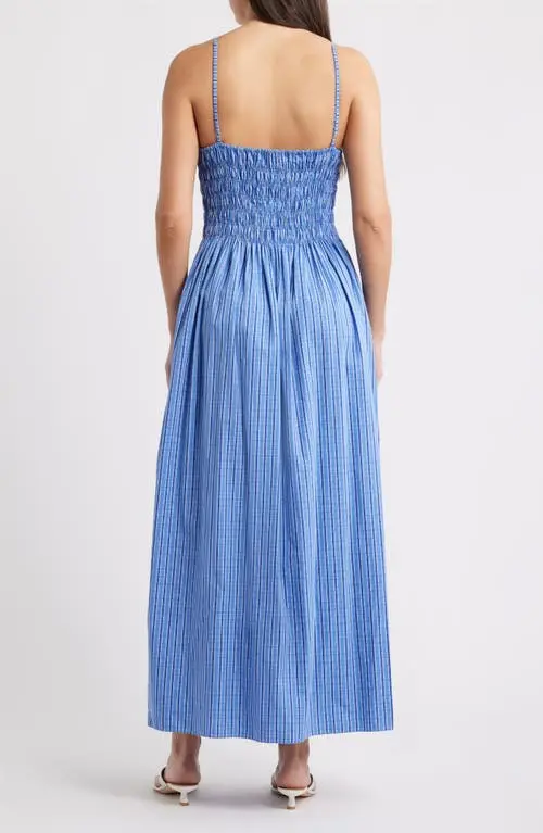 faithfull laia shirred gingham cotton maxi dress Faithfull The Brand Gingham Shirred Bodice Maxi Dress - Sotto - 35% Off
