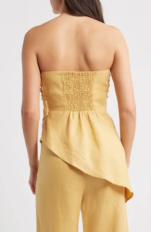 Faithfull The Brand Nera Strapless Asymmetric Hem Top - Marigold