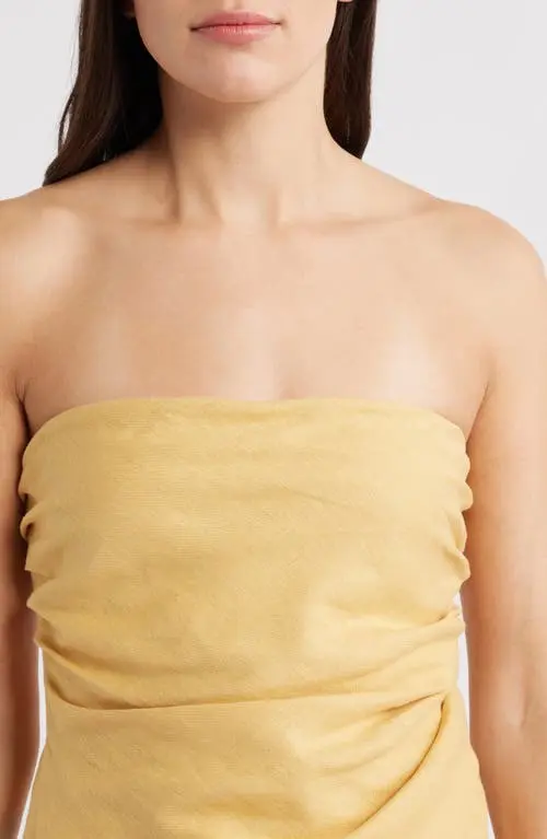 Faithfull The Brand Nera Strapless Asymmetric Hem Top - Marigold