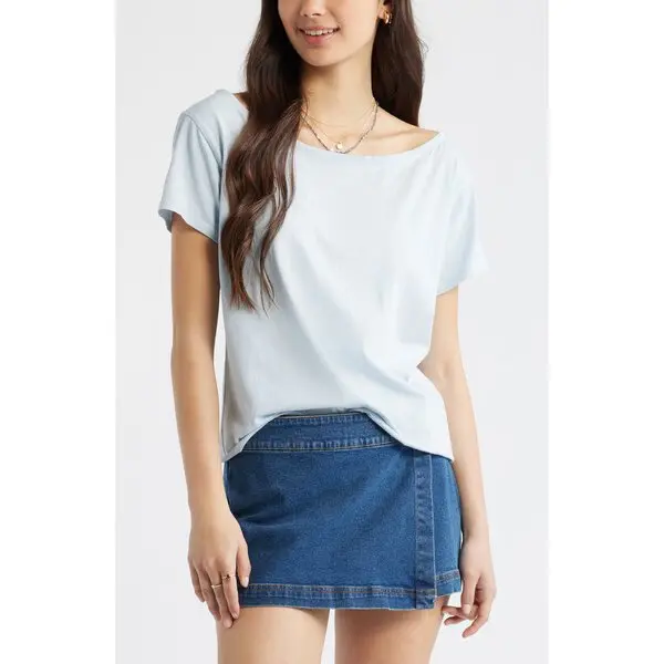 Bp. Relaxed Fit Boat Neck Cotton T-shirt - Blue Bird