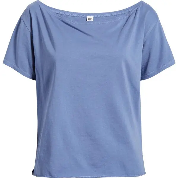 Bp. Relaxed Fit Boat Neck Cotton T-shirt - Blue Frost