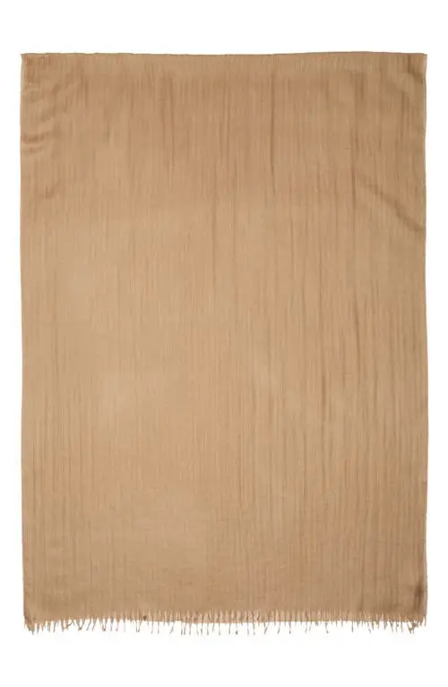 Nordstrom Striped Silk & Cashmere Scarf - Tan
