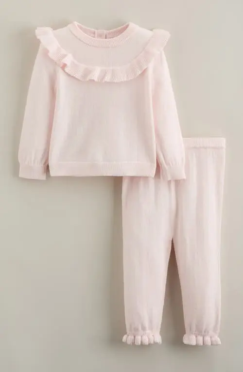 Nordstrom Ruffle Cotton Blend Sweater & Pants Set - Pink Heaven
