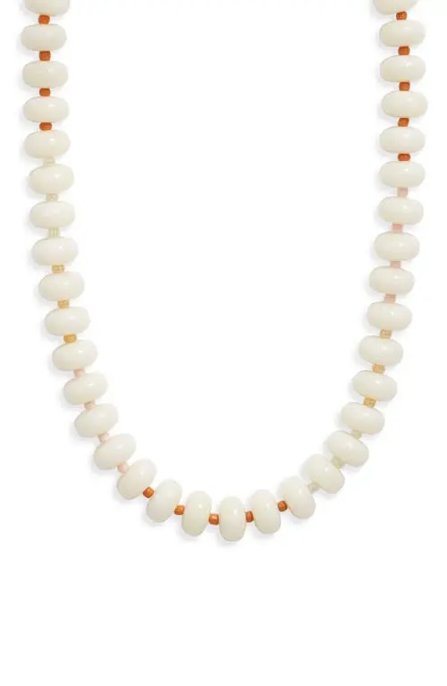 Nordstrom 12mm Beaded Necklace - Neutral Multi- Gold