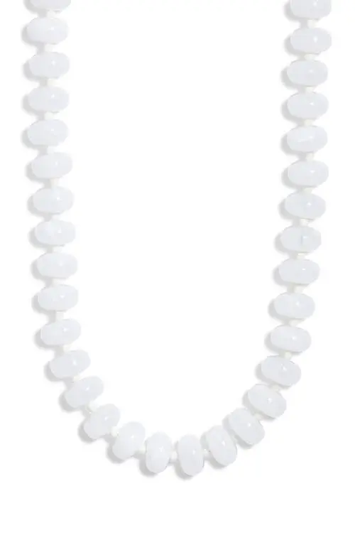 Nordstrom 12mm Beaded Necklace - White- Gold