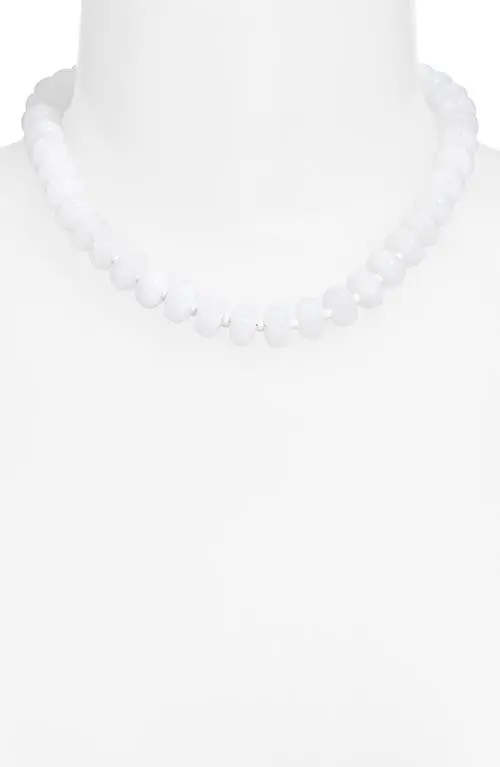 Nordstrom 12mm Beaded Necklace - White- Gold